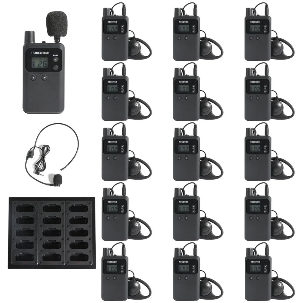 Jual Wireless Tour Guide System 1 Transmitter 15 Receivers 1 Charger ...