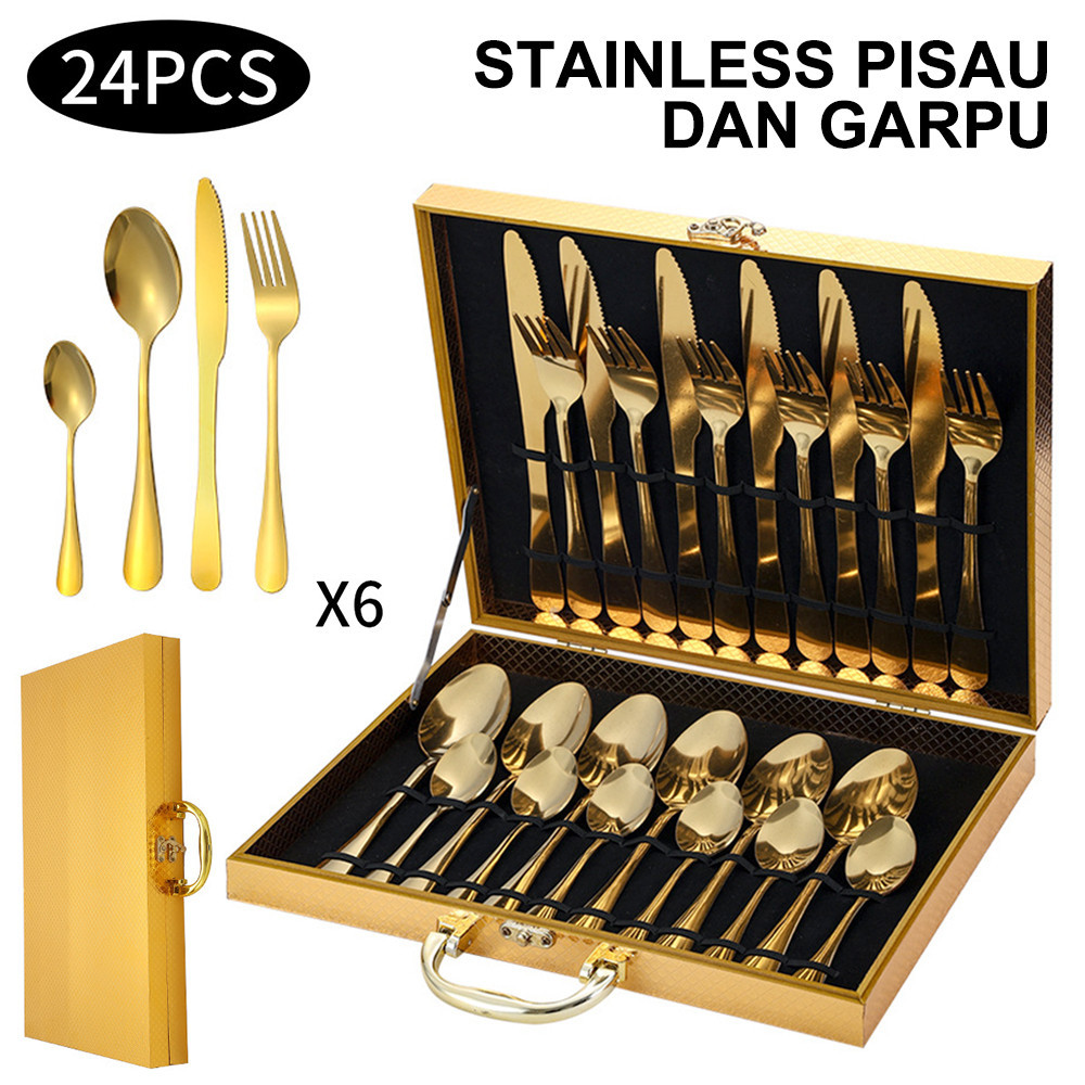Jual Sendok Set Sultan / Sendok Gold / Elegant Cutlery Set Alat Makan ...