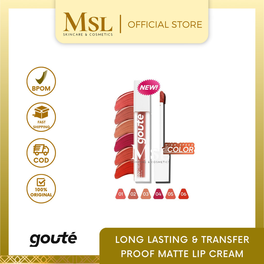 Jual MSL - GOUTE Goucream - Transfer Proof Matte Lip Cream │ Long ...