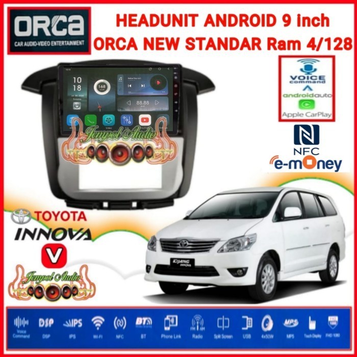 Jual Head Unit Android ORCA 9 Inch OEM Innova 2012-2015 Type V Car play ...
