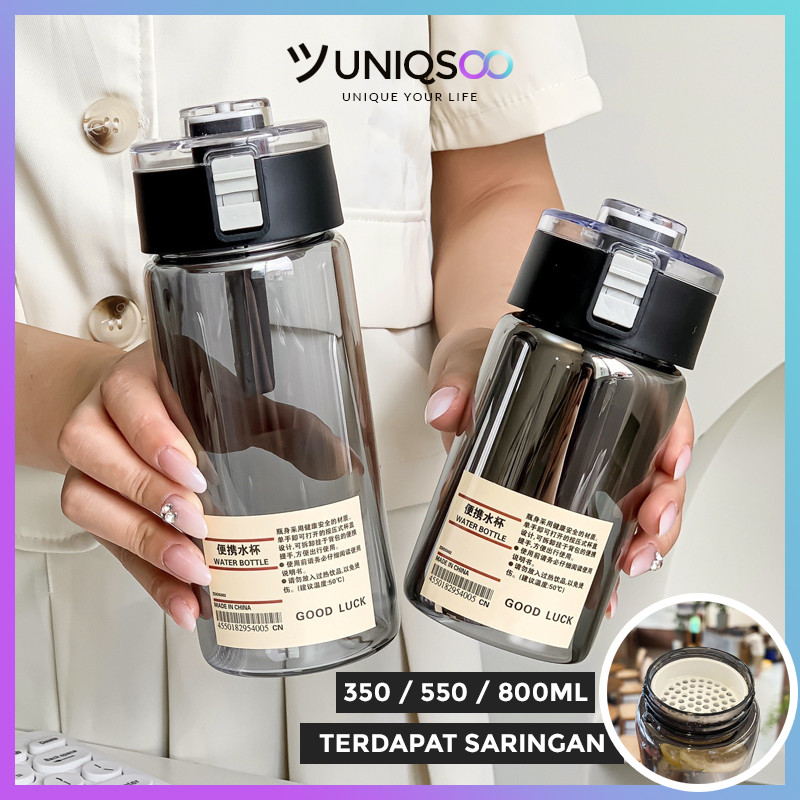 Jual UNIQSOO Botol Minum Putih Transparan Bening Estetik Botol Air ...