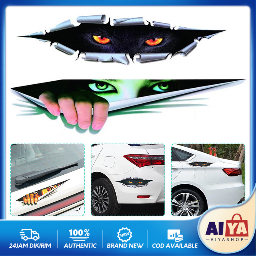 Jual Stiker Mata Kucing / Mata Manusia 3D Motif Vinyl Kreatif Tahan Air ...