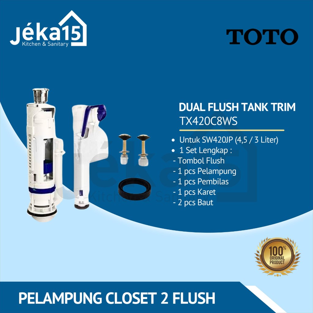 Jual TOTO TX420C8WS Dual Flush Tank Trim | Shopee Indonesia