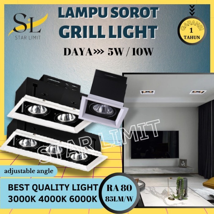 Jual Lampu Sorot Led Downlight Halo spot Grill light Cob Spotlight 5w ...