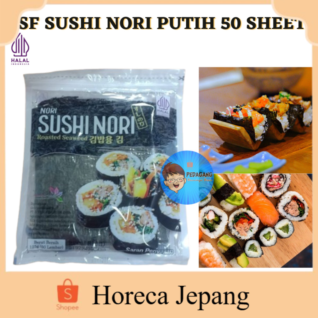 Jual [HRC] JSF Sushi Nori Putih 50 Sheet / Nori Sushi Jepang / Rumput ...