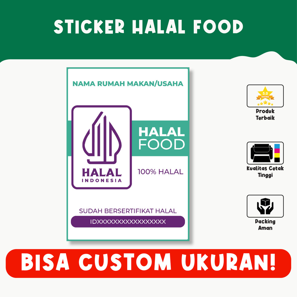 Jual Sticker Halal Food – Penanda Makanan Bersertifikat Halal, Bisa ...