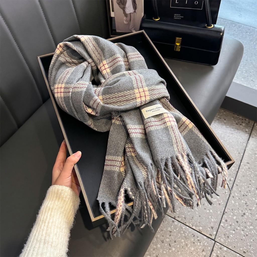 Jual Vale Wool Checkered Winter Scarf | Shopee Indonesia