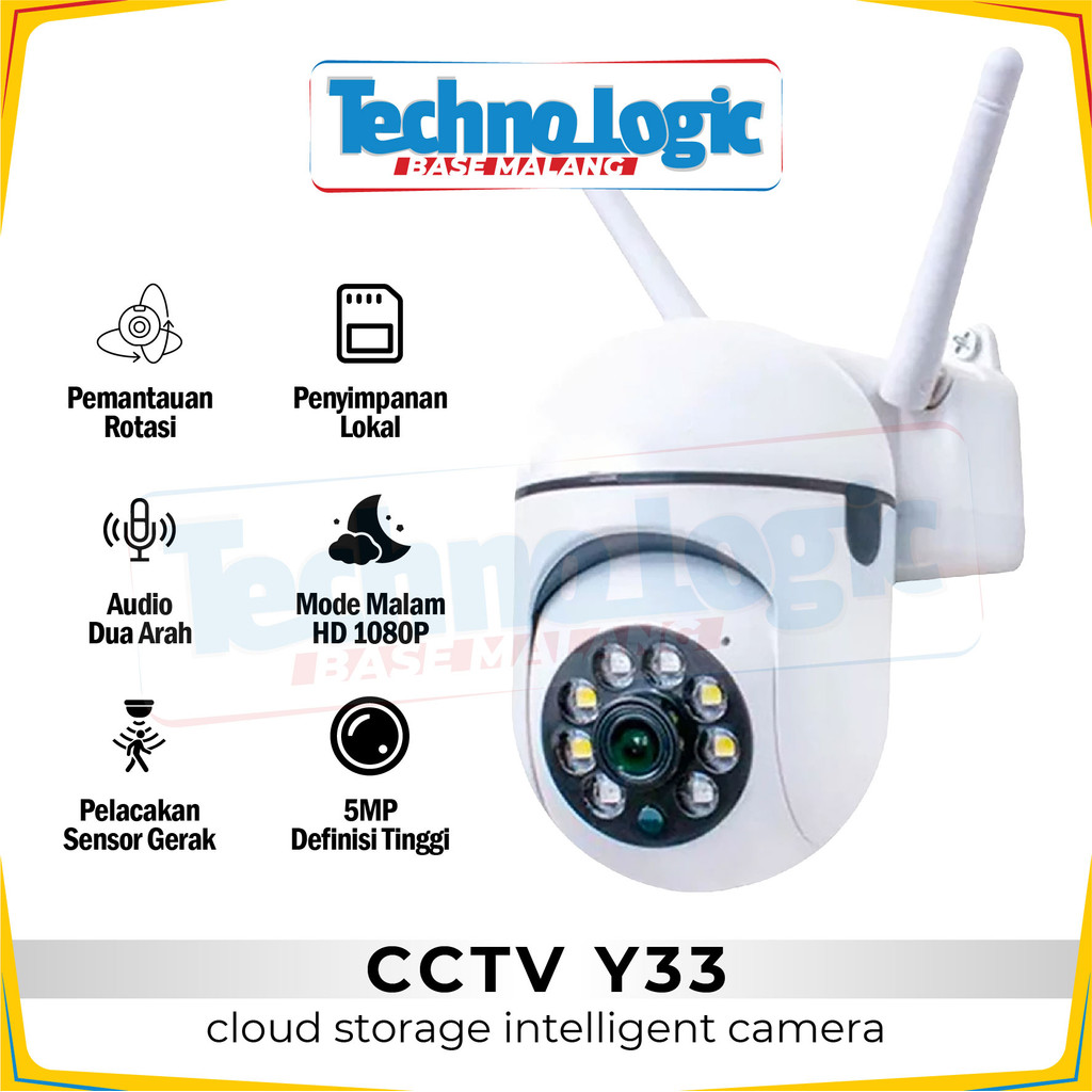 Jual Smart CCTV Y33 Wide Camera Night Vision PTZ V360 Pro, IP Camera dengan Auto Tracking ...