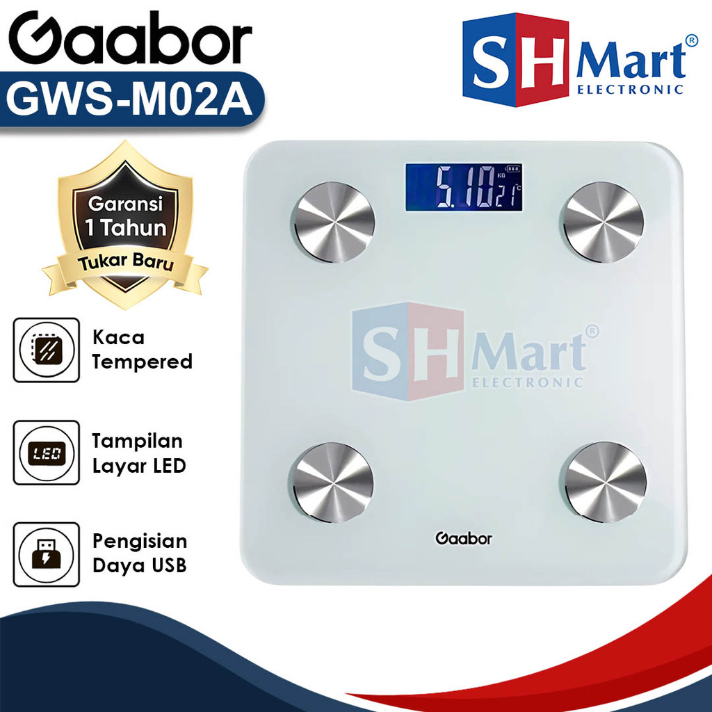 Jual Gaabor Smart Digital Fat Scale Layar LED/Timbangan Berat Badan ...
