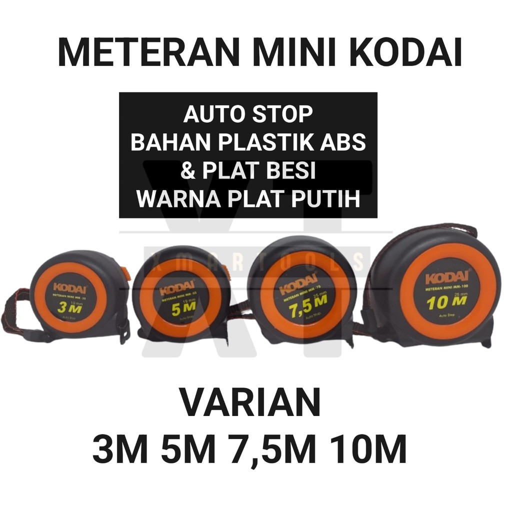 Jual Meteran Tukang Otomatis Lock 3M 5M 7,5M KODAI / Measuring Tape 3 ...