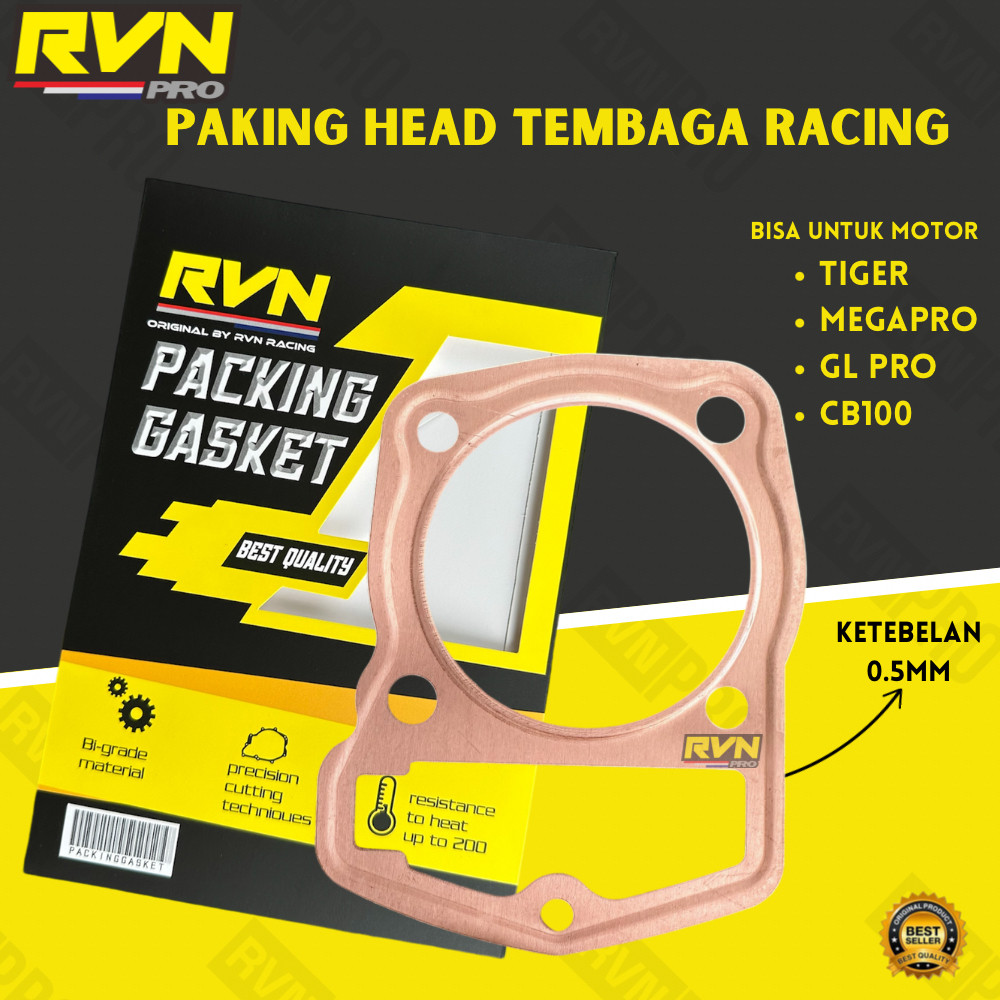 Jual RVN PERPAK GASKET PAKING PACKING BLOK HEAD TEMBAGA TIGER MEGAPRO OLD GL PRO CB100 UKURAN 66 ...