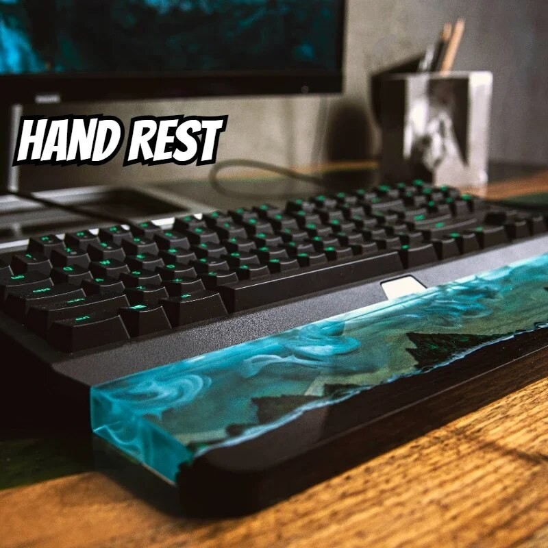 Jual ECHOME Keyboard Hand Rest Handmade Wood Resin Customization Wrist ...