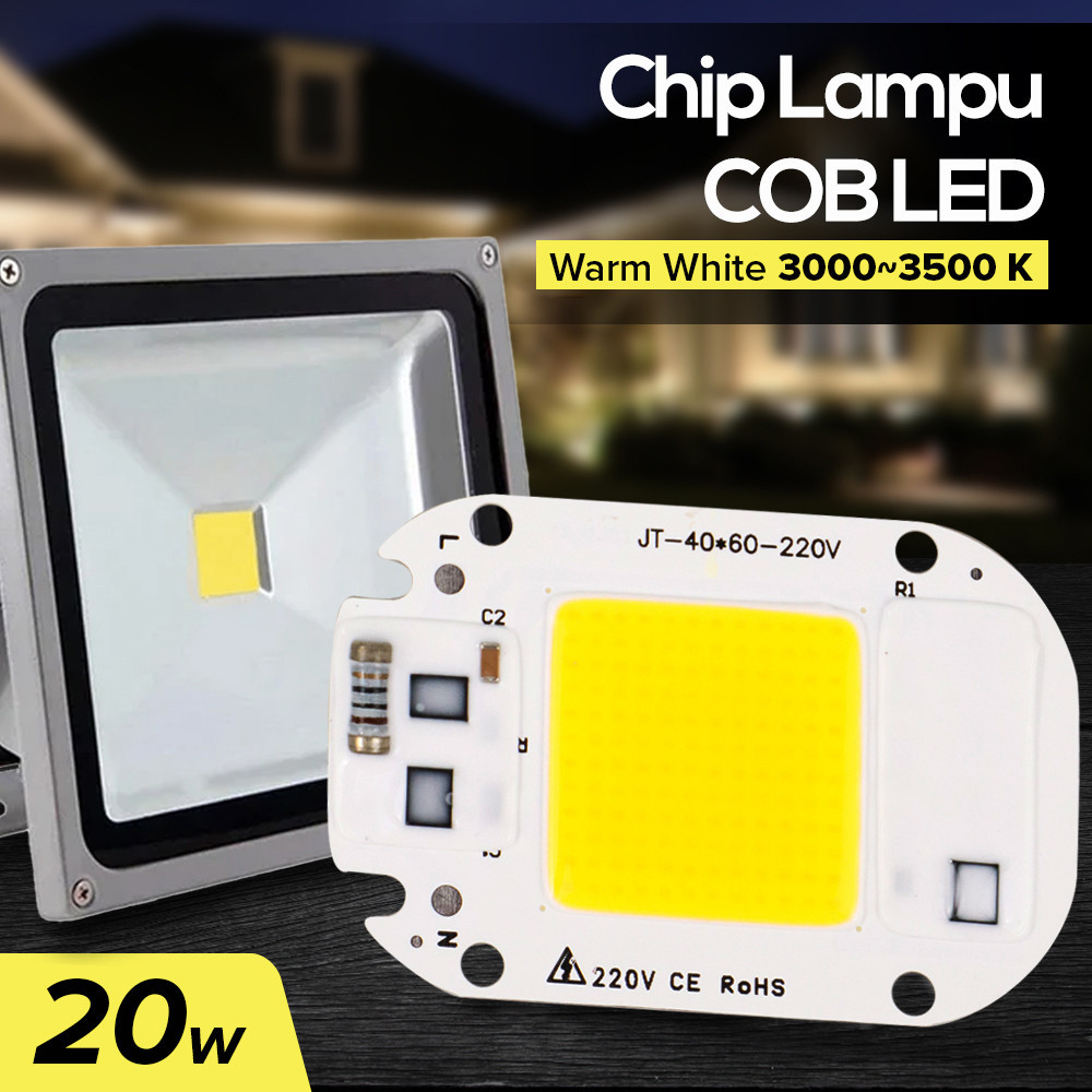 Jual Chip LED Lampu COB Floodlight Spotlight 220V Warm White 20W / Chip ...
