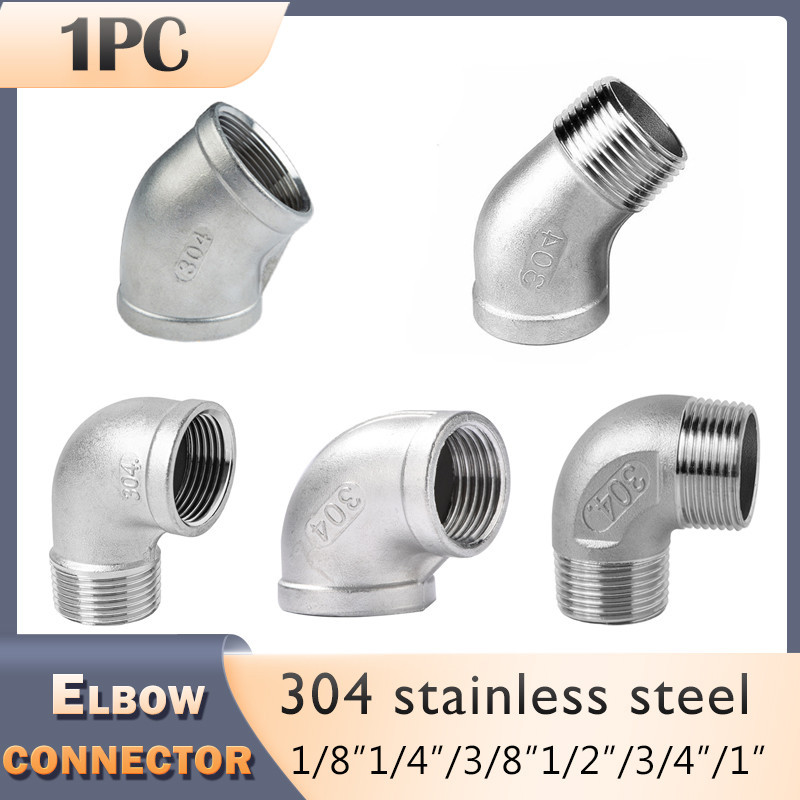 Jual 304 Stainless Steel Male Threaded Elbow Female Connector 45 Degree ...