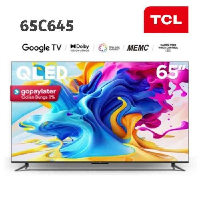 Jual TCL 65C645 QLED 65 INCH GOOGLE TV HDR 10 4K UHD DOLBY ATMOS VISION ...