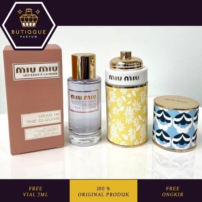 Jual Miu Miu Head In The Clouds EDT 50ml Box Segel + Batchcode | Shopee ...