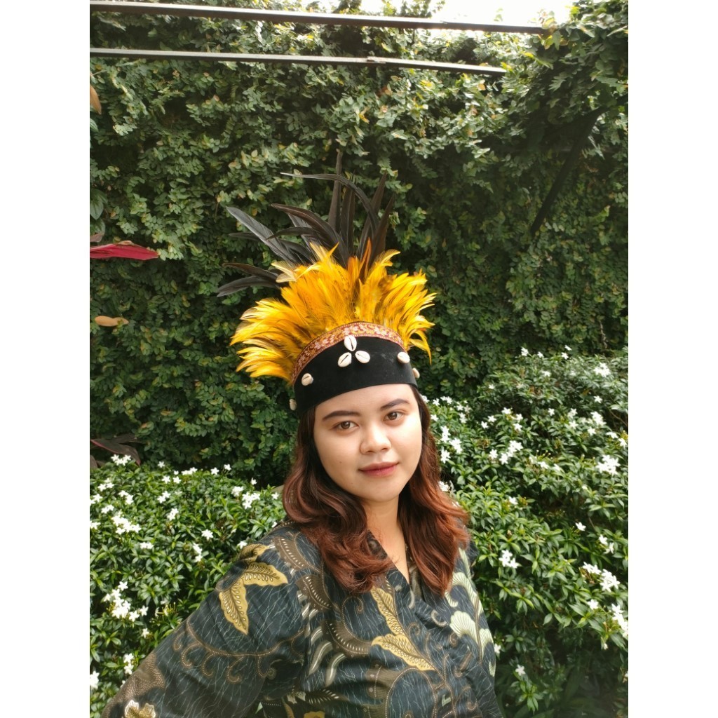 Jual Hiasan kepala Topi adat Papua Kerang I Topi Irian Full Set topi ...