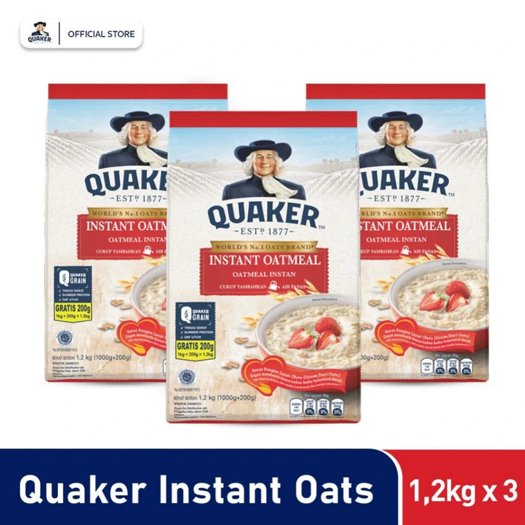 Jual Quaker Instant Oats/Oatmeal - 1200g Triple Pack | Shopee Indonesia