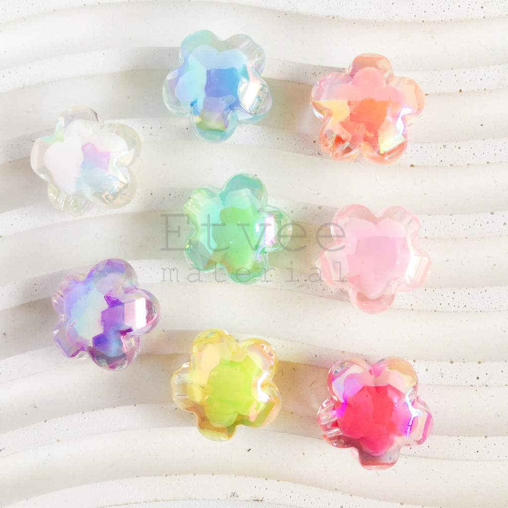 Jual Manik UV bead bunga gradasi warna 2 tone | Shopee Indonesia