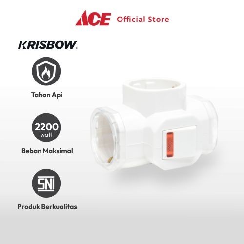 Jual Ace Krisbow Steker T-Arde 3 Arah Dengan Switch - Putih Electric ...
