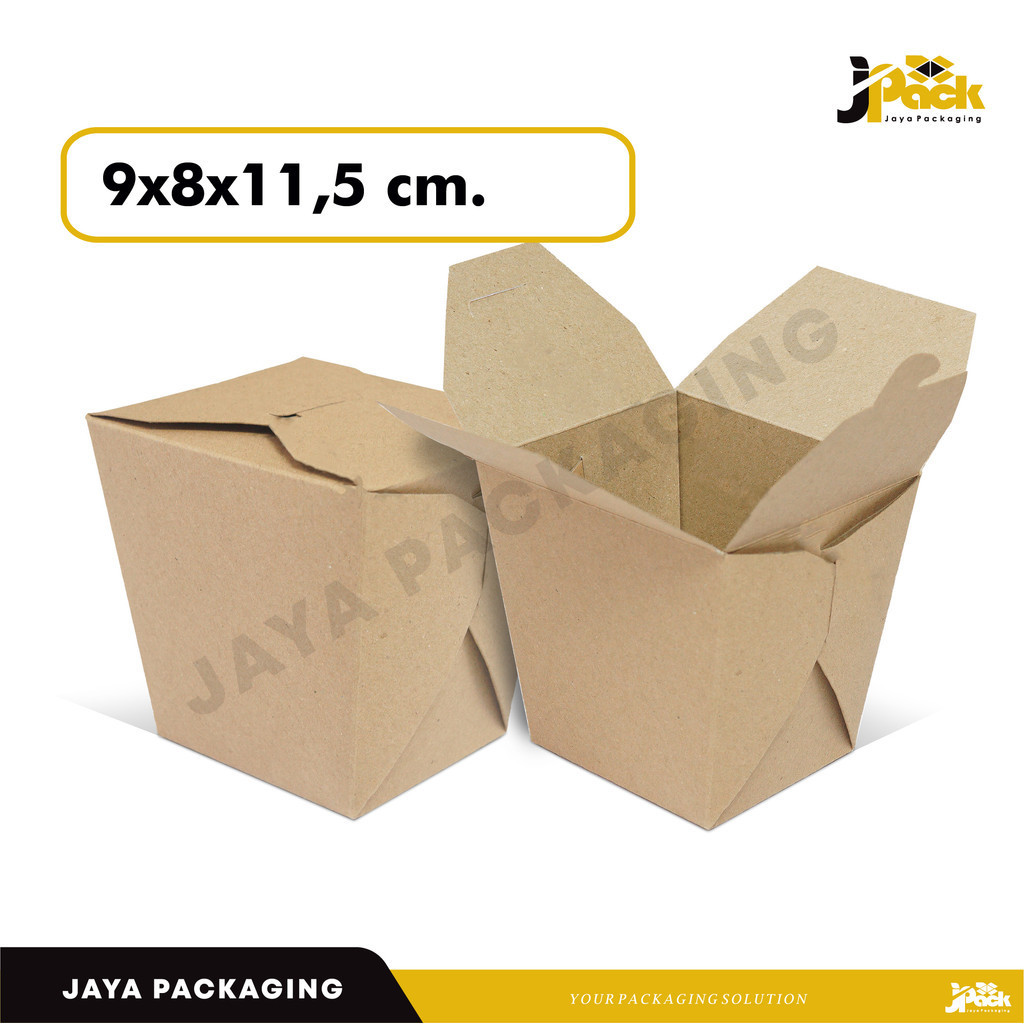 Jual Rice Box 9x8x11,5 cm size L (RB 03 K04) Kraft Paperfood/Foodpail/Ricebowl/Boxnasi/Bento ...
