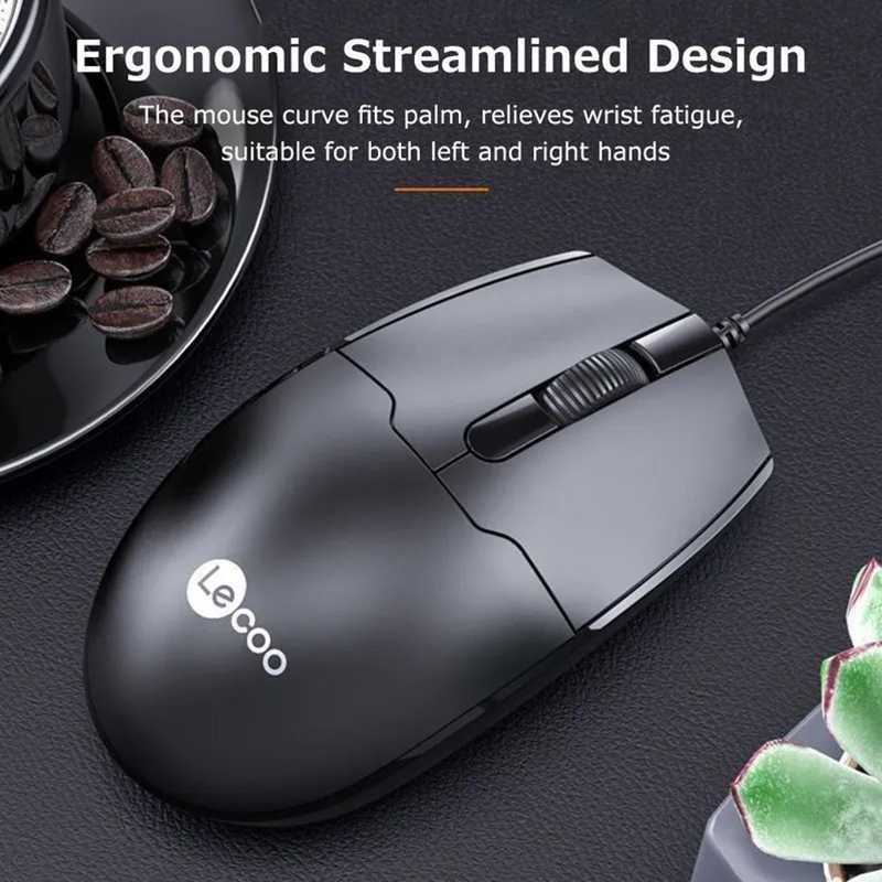 Jual Lenovo Lecoo Mouse Wired Optical 1200 DPI - MS101 | Shopee Indonesia