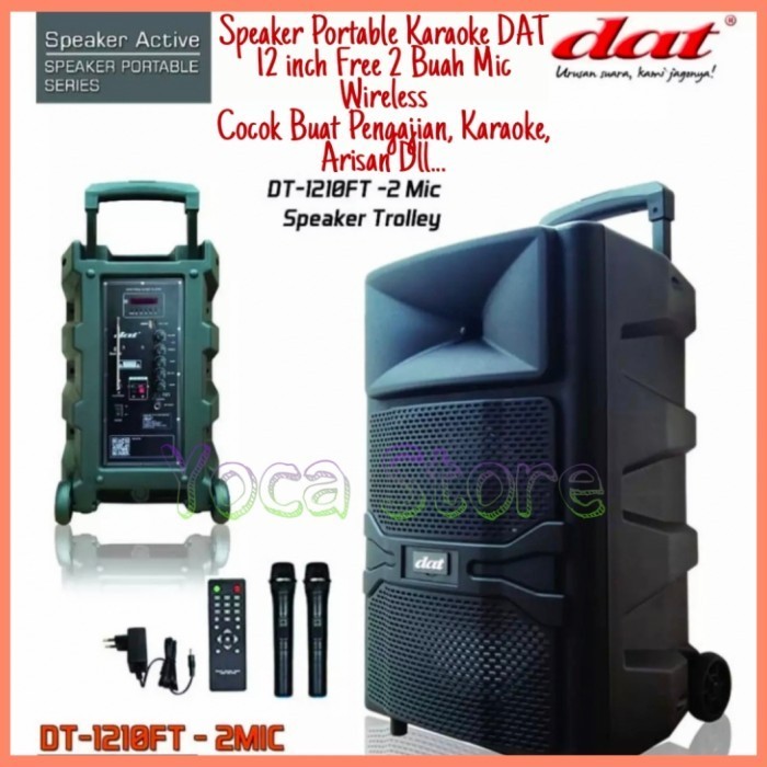 Jual Speaker Portable DAT 12 Inch DT-1210FT Bisa Bluetoot Free Mic ...