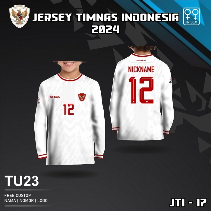Jual Jersey anak timnas indonesia terbaru baju kaos bola anak piala asia U23 2024 lengan panjang ...