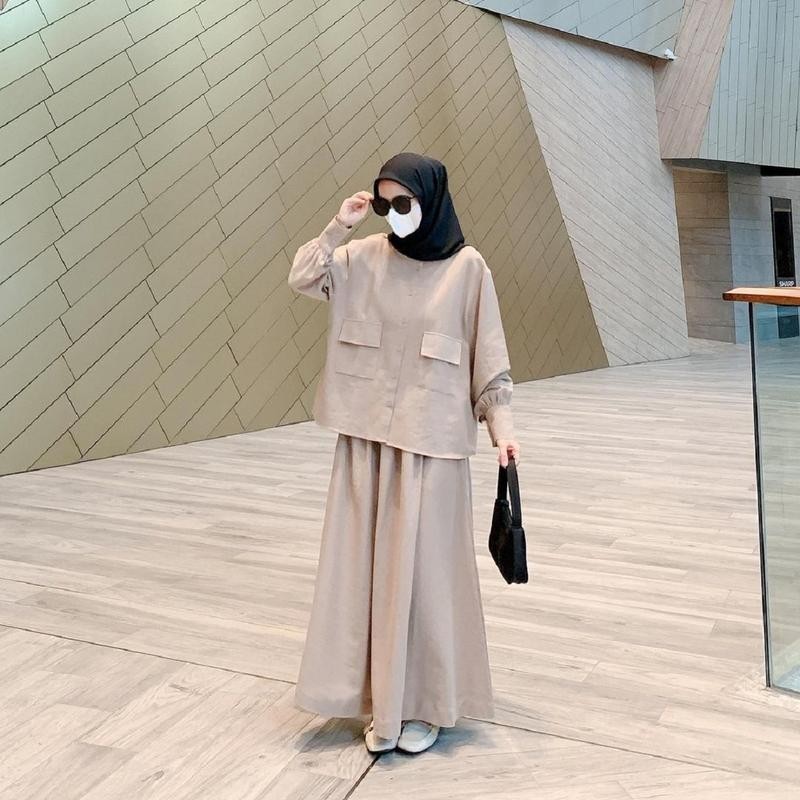 Jual Laura Oufit Wanita Kekinian One Set Rok Blouse Baju Setelan Wanita ...