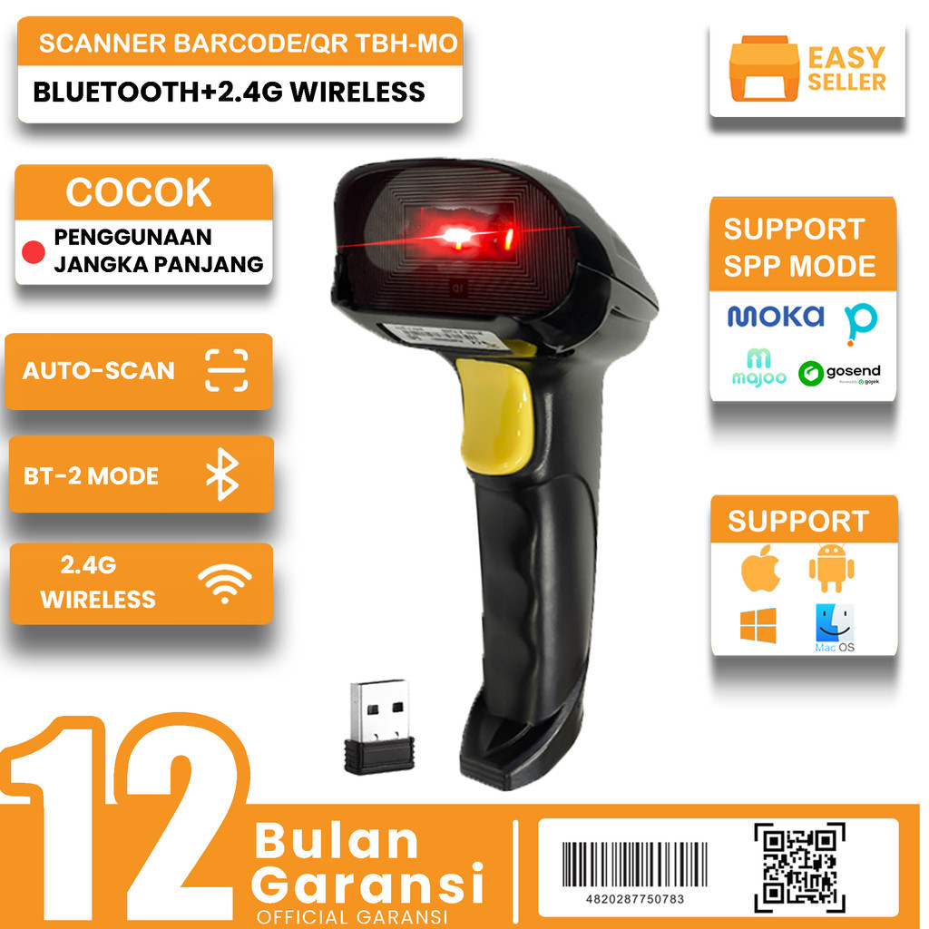 Jual 【Moka-Support】Barcode Scanner 1D+2D Support Wireless +Bluetooth ...