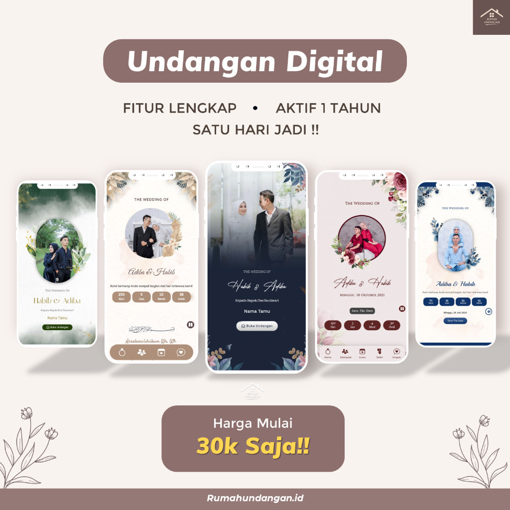Jual Undangan Digital Website Pernikahan Spesial | Tema Foto & Tanpa ...