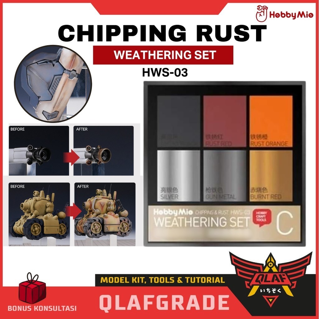 Jual Weathering Set CHIPPING RUST Hobby mio HWS-03 color pastel efek ...