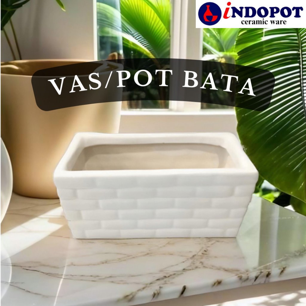 Jual INDOVAS- Vas Pot Bunga Keramik Model Bata Panjang untuk tanaman ...