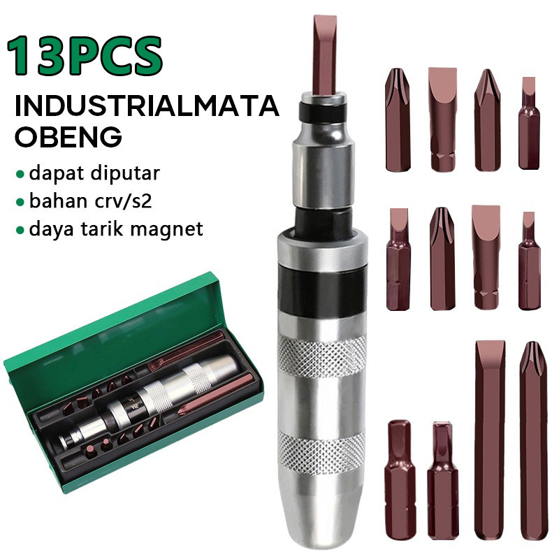 Jual Obeng ketok set 13pcs Obeng Ketok Screwdriver 1/4 Inch Set - Karat ...