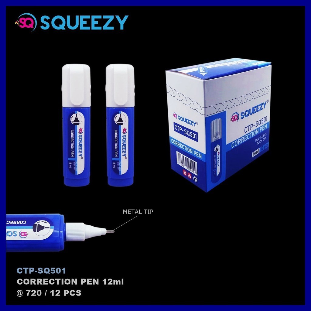 Jual CTP501 Squeezy Tipex Biru Correction Tape Pita Koreksi | Shopee ...