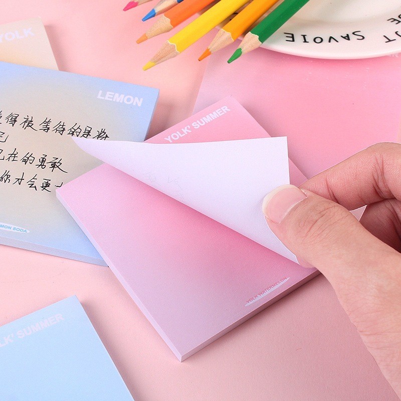 Jual SMS Sticky Notes Gradasi Lucu Polos 50 Lembar Memo Tempel Gradasi ...