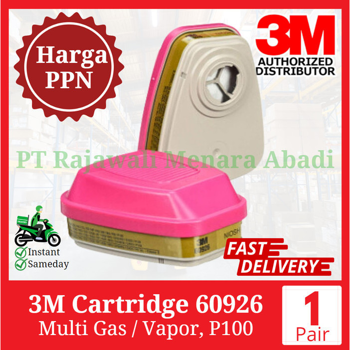 Jual 3M Multi Gas/Vapor Cartridge/Filter 60926, P100 (isi 2 Pcs ...