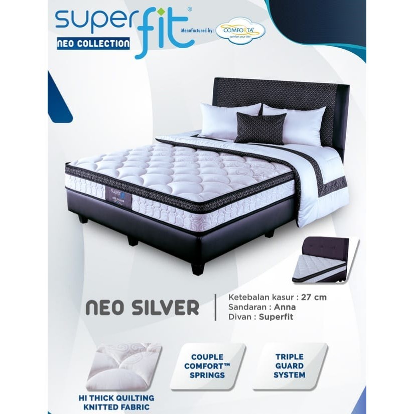Jual SUPERFIT By COMFORTA Kasur Spring Bed Neo Silver Matras Fullset ...