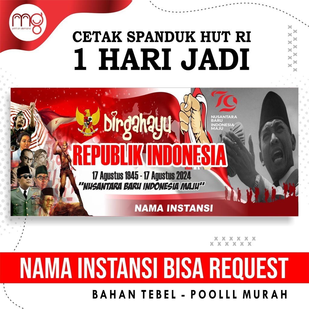 Jual Banner 17 Agustus / Spanduk Dirgahayu kemerdekaan / HUT RI 79 ...