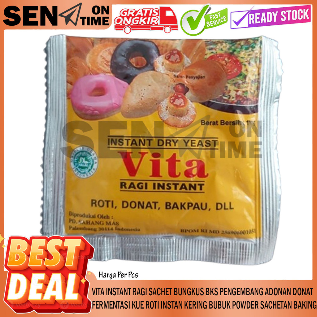 Jual Vita Baking Kemasan Plastik Instant Ragi Sachet Bungkus Pengembang ...