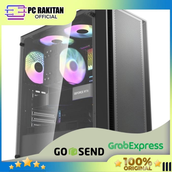 Jual DARKFLASH Casing DK353 BLACK + 4 FAN ARGB - ATX GAMING CASE ...