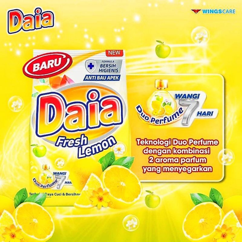 Jual DAIA detergent bubuk lemon putih violet bunga clean softener pink ...