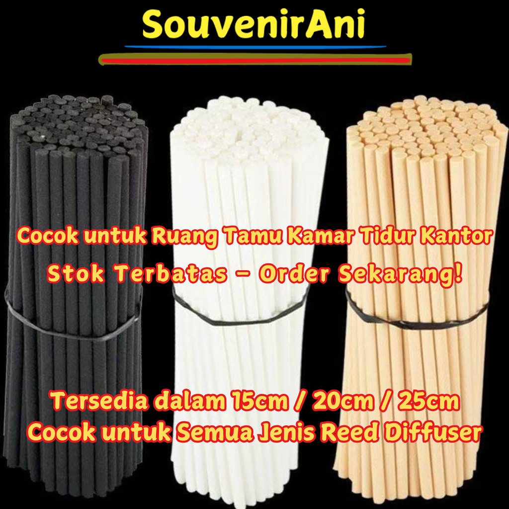 Jual Reed Diffuser Stik Rotan – 15cm / 20cm / 25cm, Warna Hitam, Putih ...