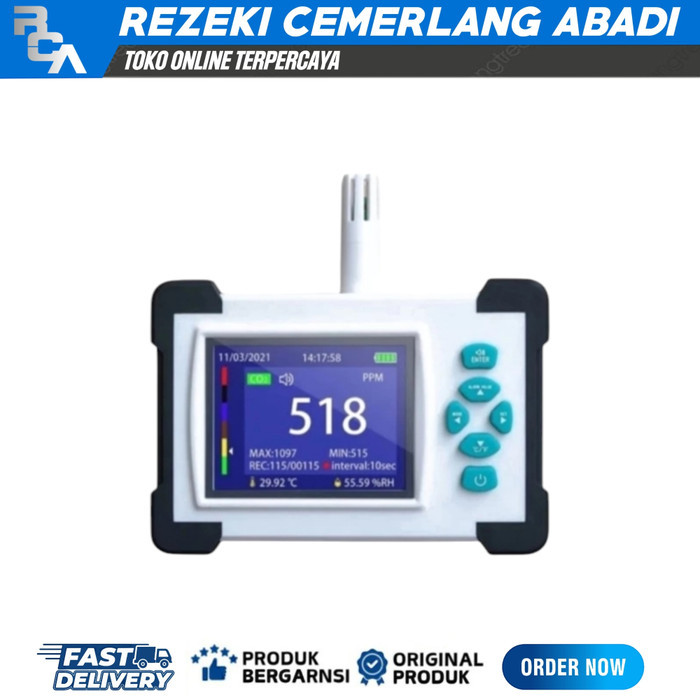 Jual NDIR Air Quality Monitor Data Logger CO2 Carbon Dioxide TVOC HCHO PM2.5 PM10 PM1 7in1 ...