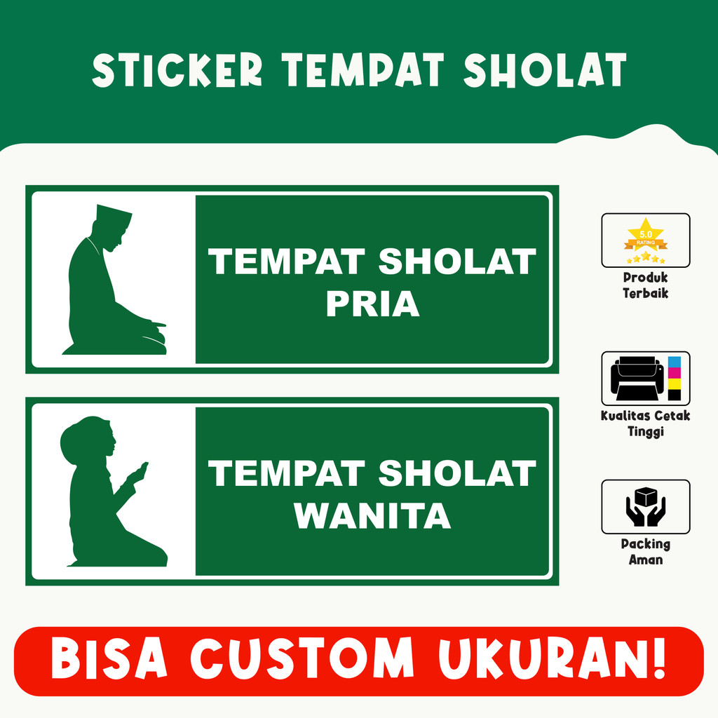 Jual Sticker Tempat Sholat Pria dan Wanita – Tanda Petunjuk Lokasi ...