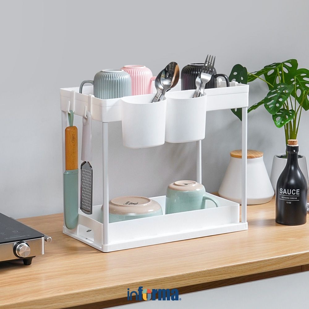 Jual Informa 21X39X34 cm Set Kaori Rak Penyimpanan 2 Tingkat - Putih ...