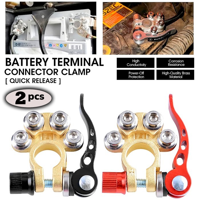 Jual Set 2 PCS Terminal Header Kepala Aki Mobil Motor Kuningan ...