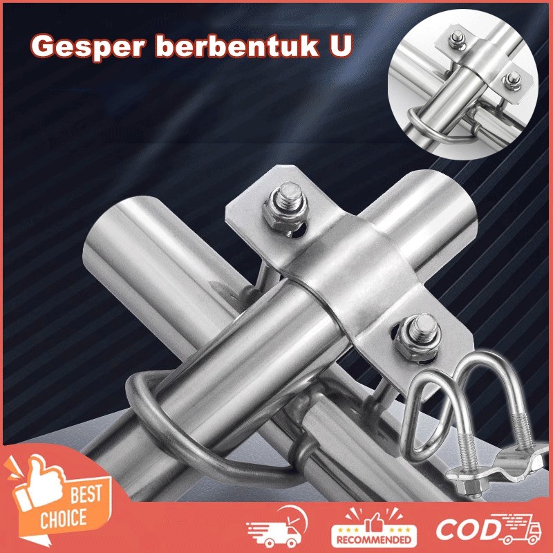 Jual M8 Double U-Shaped Cross Tube Clamp Klem Pipa Plat Besi Seng Clamp ...