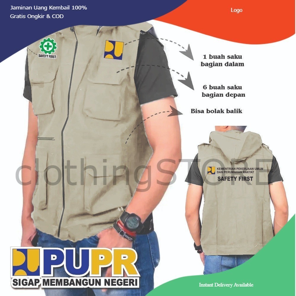 Jual JAKET ROMPI PUPR TERBARU / JAKET ROMPI KANTONG PARASUT / ROMPI ...