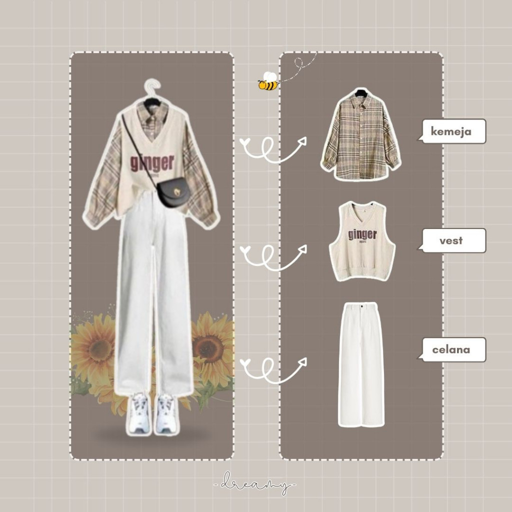 Jual dreamyootd One Set Outfit Korea wanita, outfit ulzzang, ootd Korea ...
